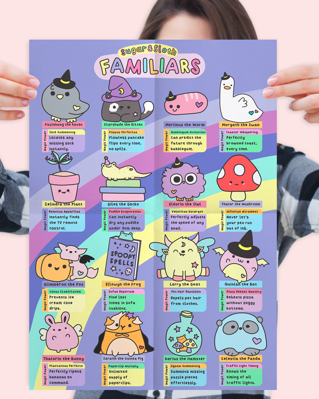 Sugar & Sloth Familiars - Glossy A3 Character Poster – Sugar and Sloth