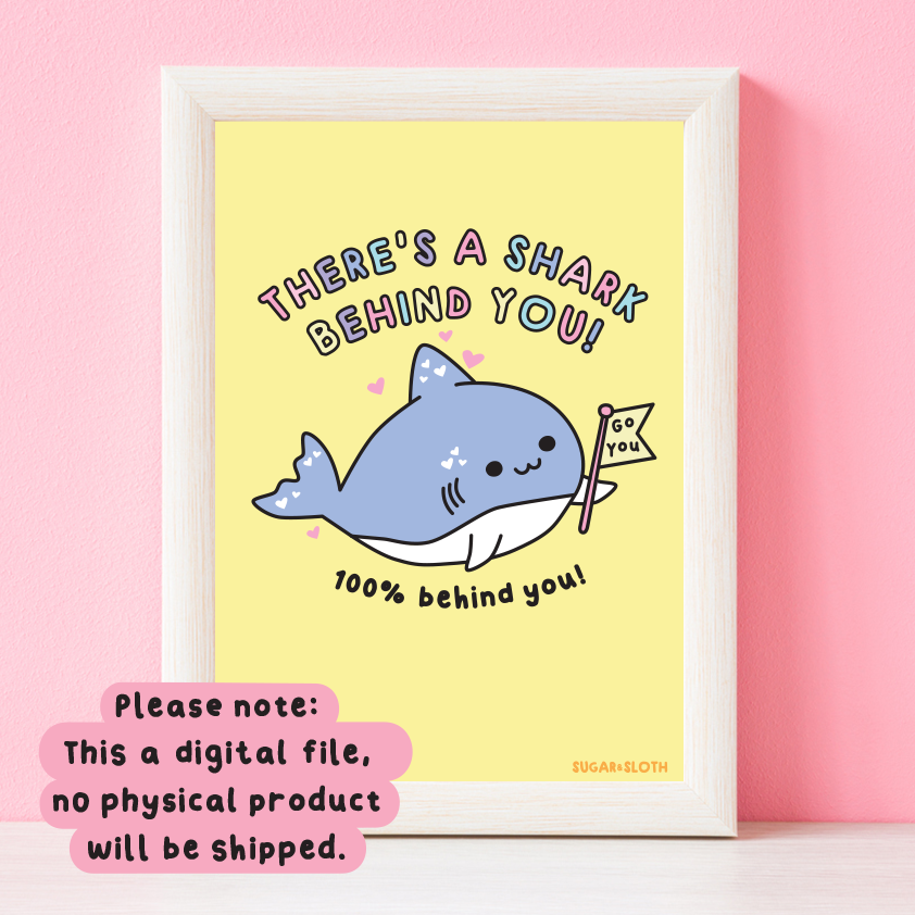 Digital Download PDF: There's a Shark Behind You - A3 Art Print *Digit ...
