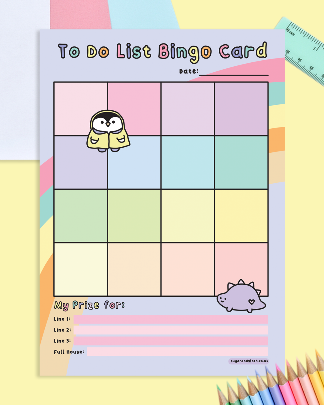 To Do List Bingo Pad - A4 – Sugar and Sloth